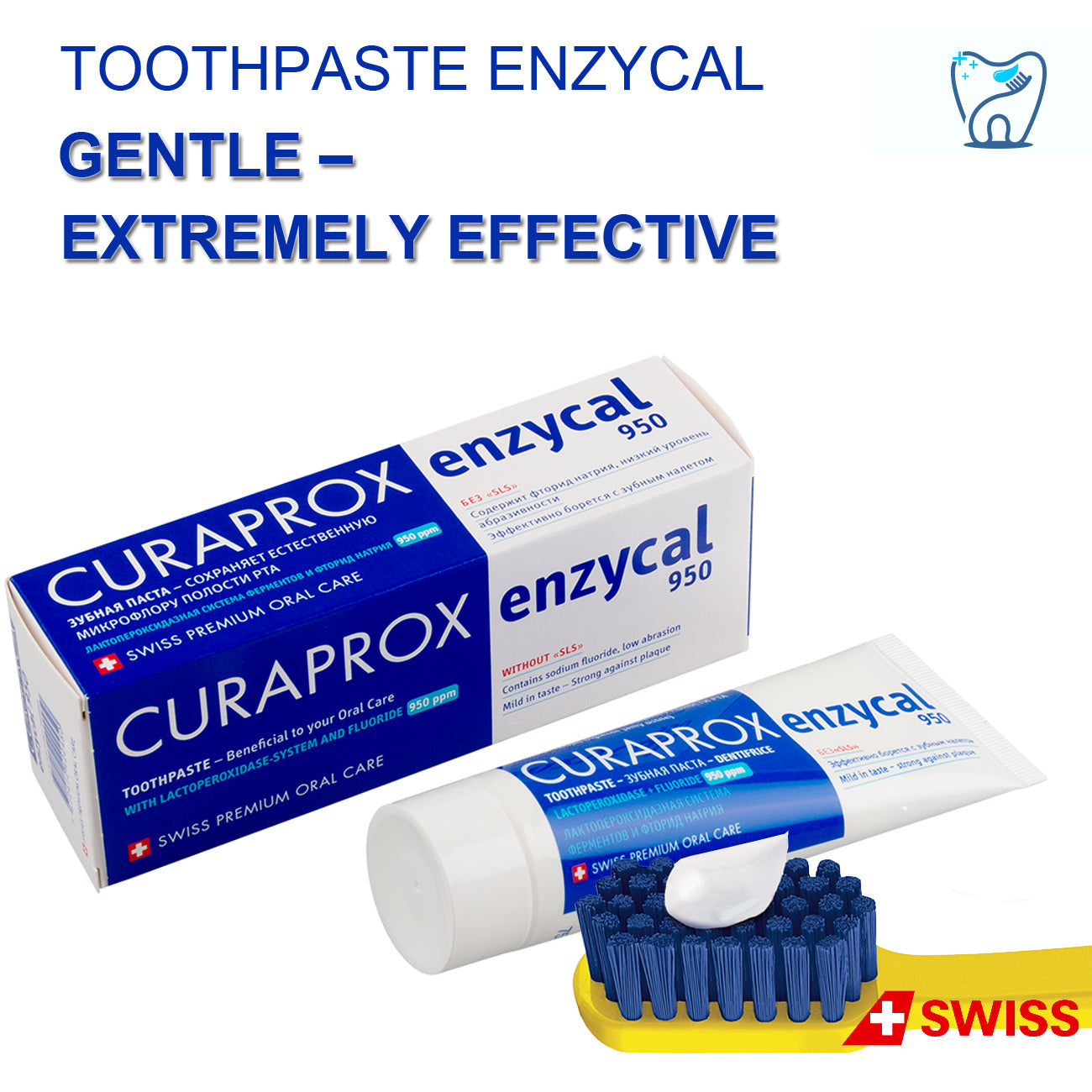 Curaprox 75ml Enzycal 950 Gentle Toothpaste, Healthy Mouth (950ppm ...